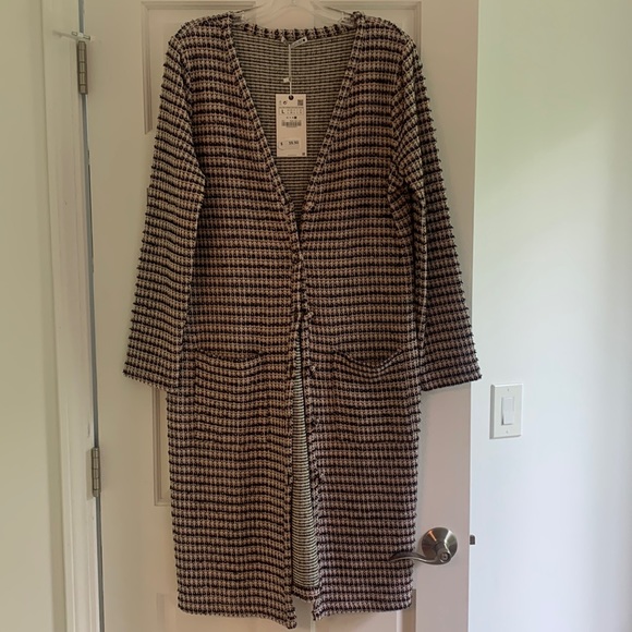 Zara | Jackets & Coats | Zara Tweed Like Duster Size L | Poshmark